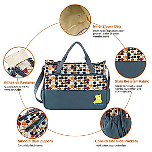 5PCS Diaper Bag Tote Set - Baby Bags for Mom (Gray)