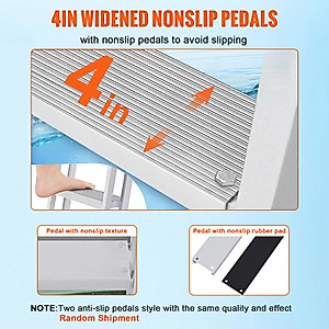 VEVOR Removable Dock Ladder 4 Step, Pontoon Boat Ladder with Mounting Hardware,Aluminum Swim Ladder with Nonslip Design, Each Step 16" x 4", 350Lbs Load, for Lake, Marine Boarding, Pool