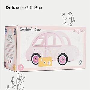 Le Toy Van - Wooden Daisylane Sophie's Car Accessories Play Set for Dolls Houses - Wooden Car Toy with Luggage Accessory - Dollhouse Accessories - Suitable for Ages 2+,Bright Pink, Medium