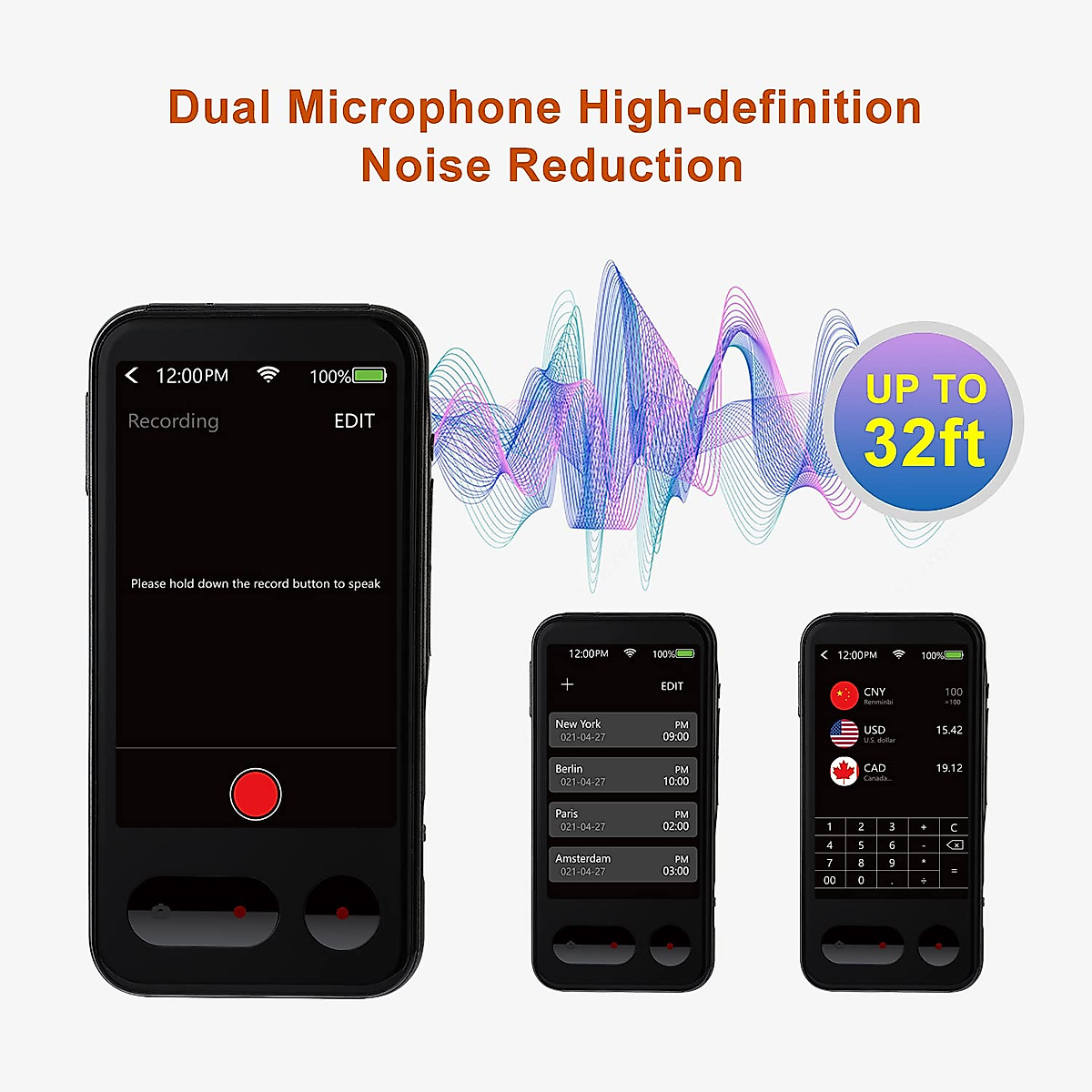 Language Translator Device,138 Languages Two Way Online Real-Time Translation,Support Offline Hotspot WiFi Connection, Voice & Text & Photo Smart Translations for Learning Travelling Business