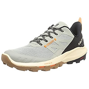 Salomon Men's OUTPULSE Hiking Shoes for Men, Wrought Iron/Bleached Sand/Vibrant Orange, 11