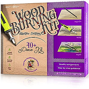 Craft Culture Beginners Wood Burning Kit for Kids and Teenage Boys & Girls Cool Gifts for Boy or Girl Craft Projects Gift Idea for Older Children Teen Woodburning DIY Hobby Kits Art Crafts Activities