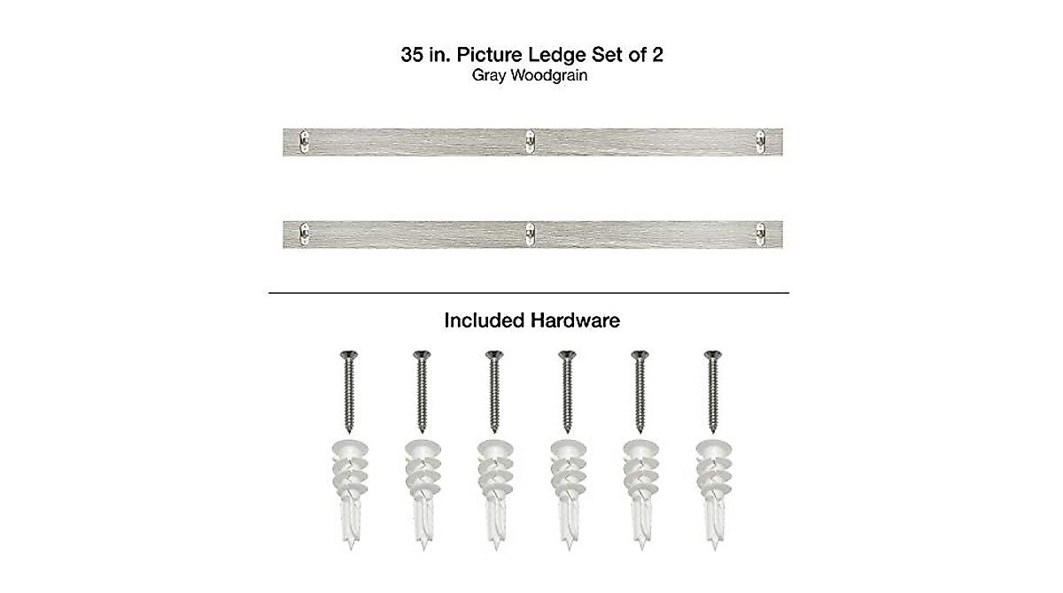 MCS Picture Ledge Shelf Set - 35-Inch Floating Shelves for Photos