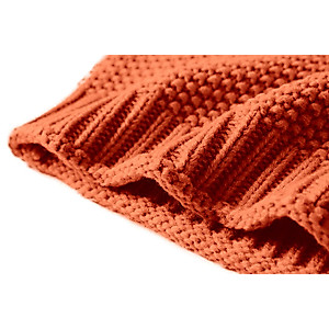 Imily Bela Girls Turtleneck Sweaters Kids Batwing Sleeve Knit Clothes Chunky Pullover Jumper A-Orange