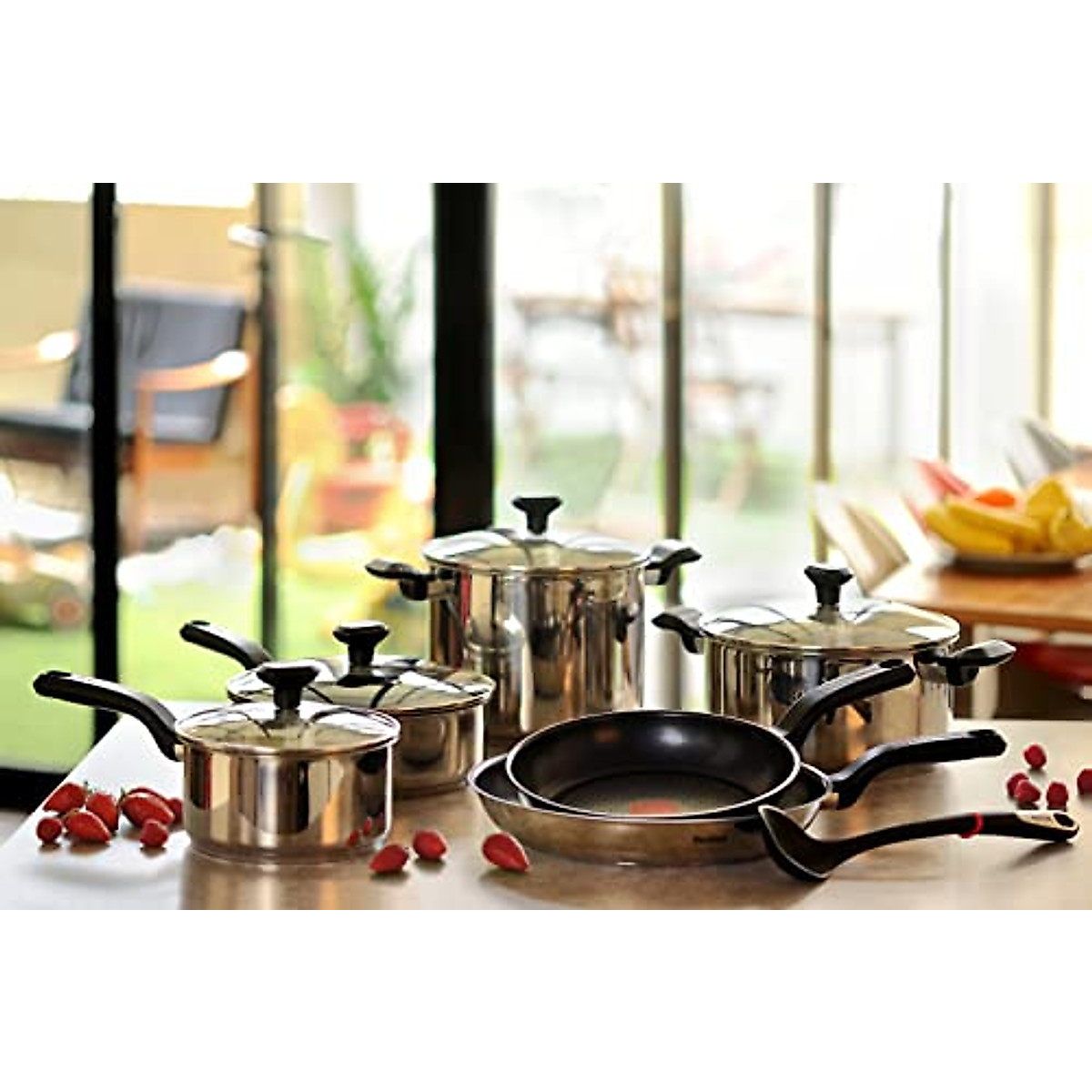 Tefal Comfort Max Stainless Steel 3 Piece Set (14cm Milkpan, 16/18cm Saucepans with Lids), Unique, Silver