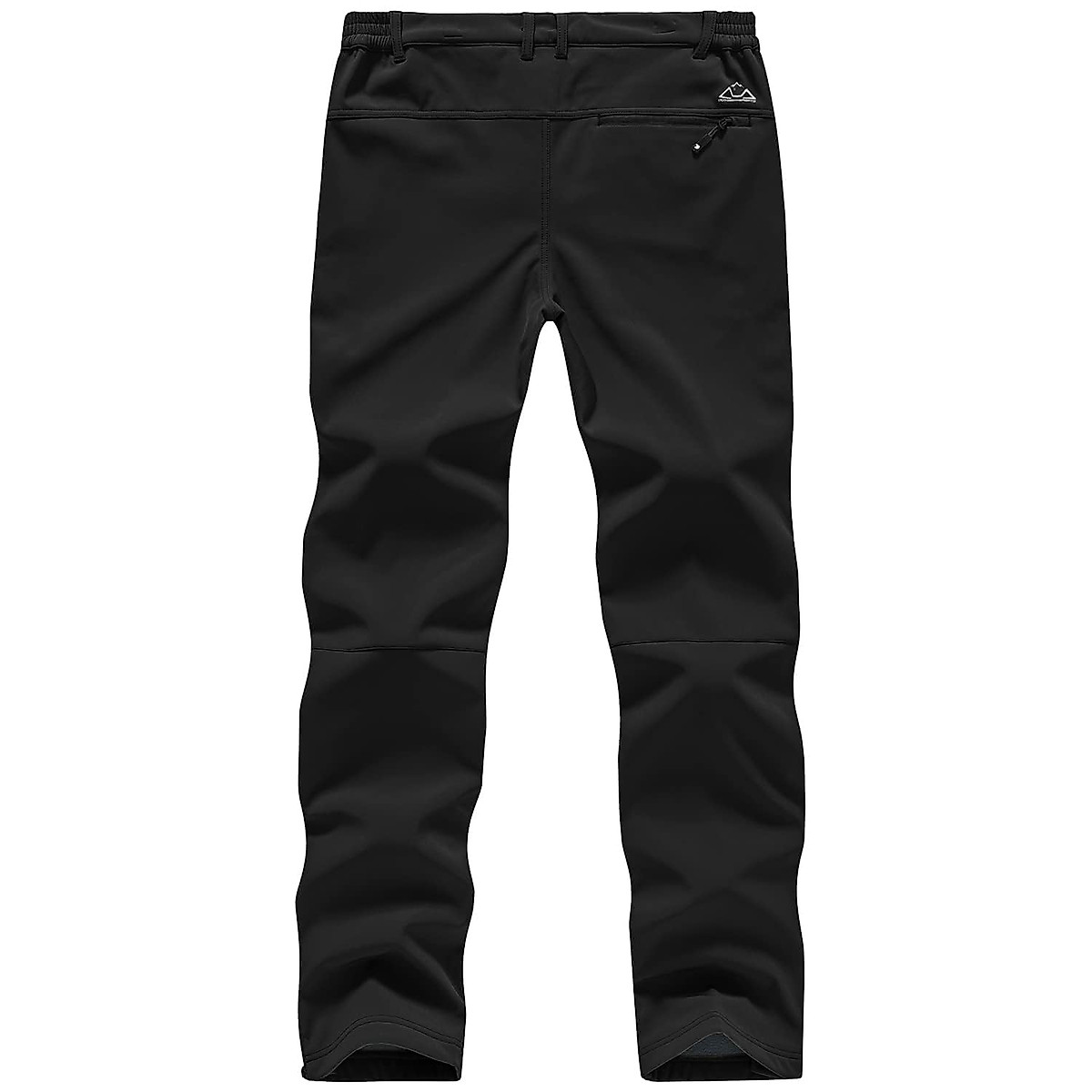 TBMPOY Men's Ski Snow Pants Waterproof Fleece Lined Insulated Softshell Snowboard Hiking Outdoor Zipper Bottom Leg Black 36