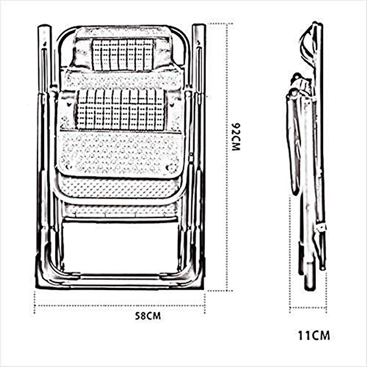 XZGDEN Lightweight Camping Chairs Garden Loungers Folding Chair Summer Breathable Cool Recliner Office Chair Lunch Break Chair Adjustable Adjustable Lounge Chair (Color : A)