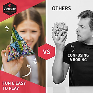 CUBENDI Geometric Origami Puzzle - Infinity Fidget Cube for Adults, Kids & Teens – Mesmerizing & Magnetic Shape Shifting Box w/48 Rare Earth Magnets - by Fun in Motion Toys (Scribble)