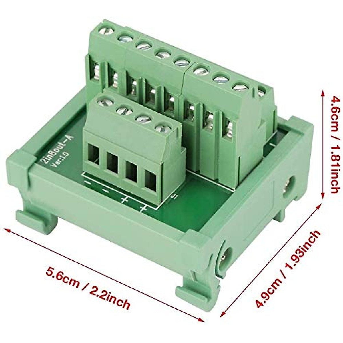 ZYM119 Module Card 2 to 8 Output Module Breakout Card DIN Rail and Panel Mount Power Distribution Circuit Board