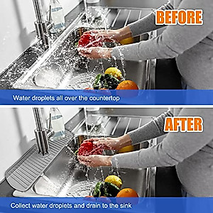 Queceuy Silicone Drainage pad, Sink, Kitchen Faucet, Splash Proof pad, Multifunctional Sink, Drainage countertop, Splash Proof -2 Pieces