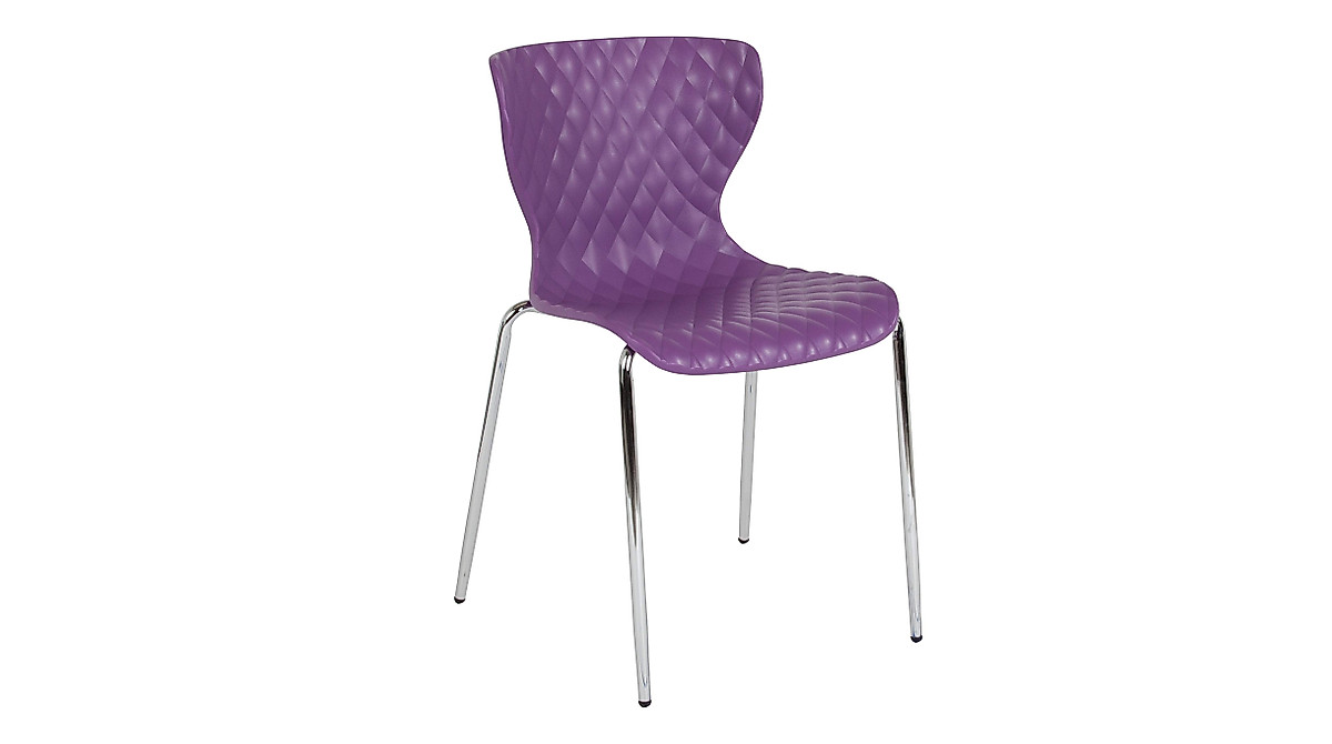 Stylish EMMA + OLIVER Purple Stack Chair for Modern Spaces