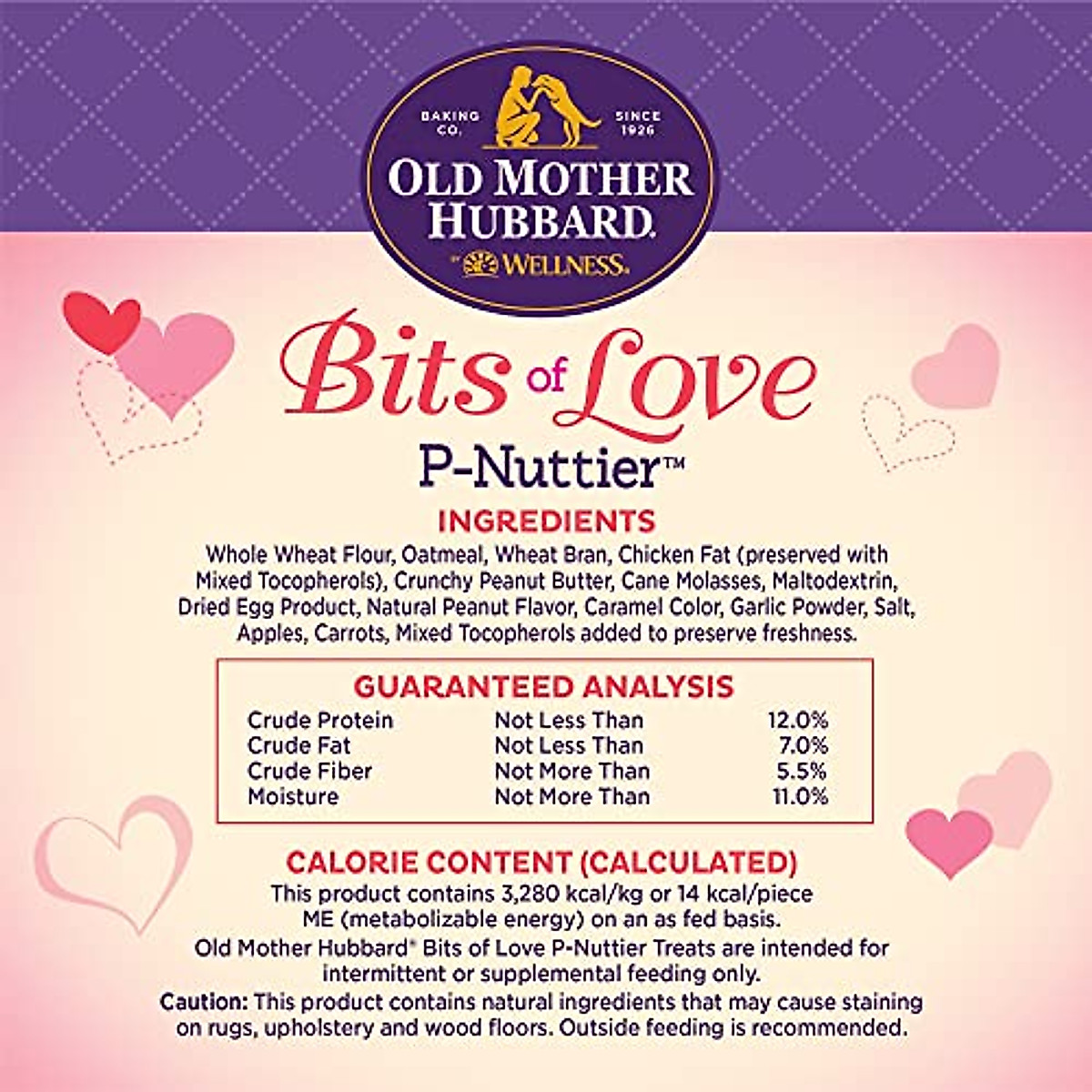 Old Mother Hubbard Natural Crunchy Dog Biscuits, Oven-Baked Healthy Treats for Dogs, Limited-Edition Holiday-Inspired Shapes (Peanut Butter - Valentine's Day, 6-Ounce Bag)