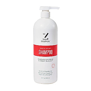 Zealios Swim & Sport Shampoo Moisturizing Formula (32 Oz) & Swim Conditioner (32 Oz), Repairs, Hydrates, Protects, Repairs Swimmers Hair Damaged by Pool Chemicals