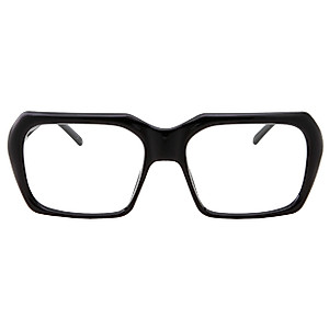 grinderPUNCH XL Oversized Black Nerd Clear Glasses - Men and Women - Square Costume (Black)