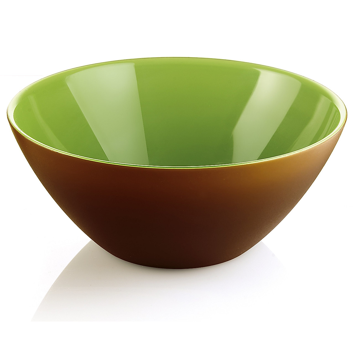 Guzzini My Fusion Large Bowl, BPA-Free Shatter-Resistant Acrylic, 9-3/4 inch Diameter, Ideal for Serving Main Dishes, Salads and Snacks, Mocha, Kiwi