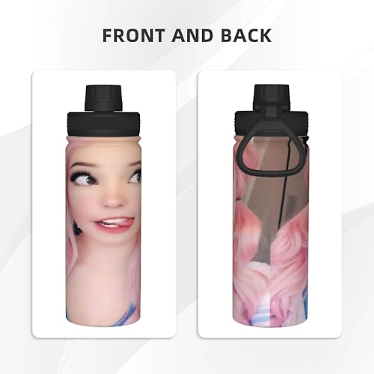 Eevikion Belle Artist Delphine Stainless Steel Insulated Tumbler Sports Water Bottle Hot and Cold Travel Cup 18oz