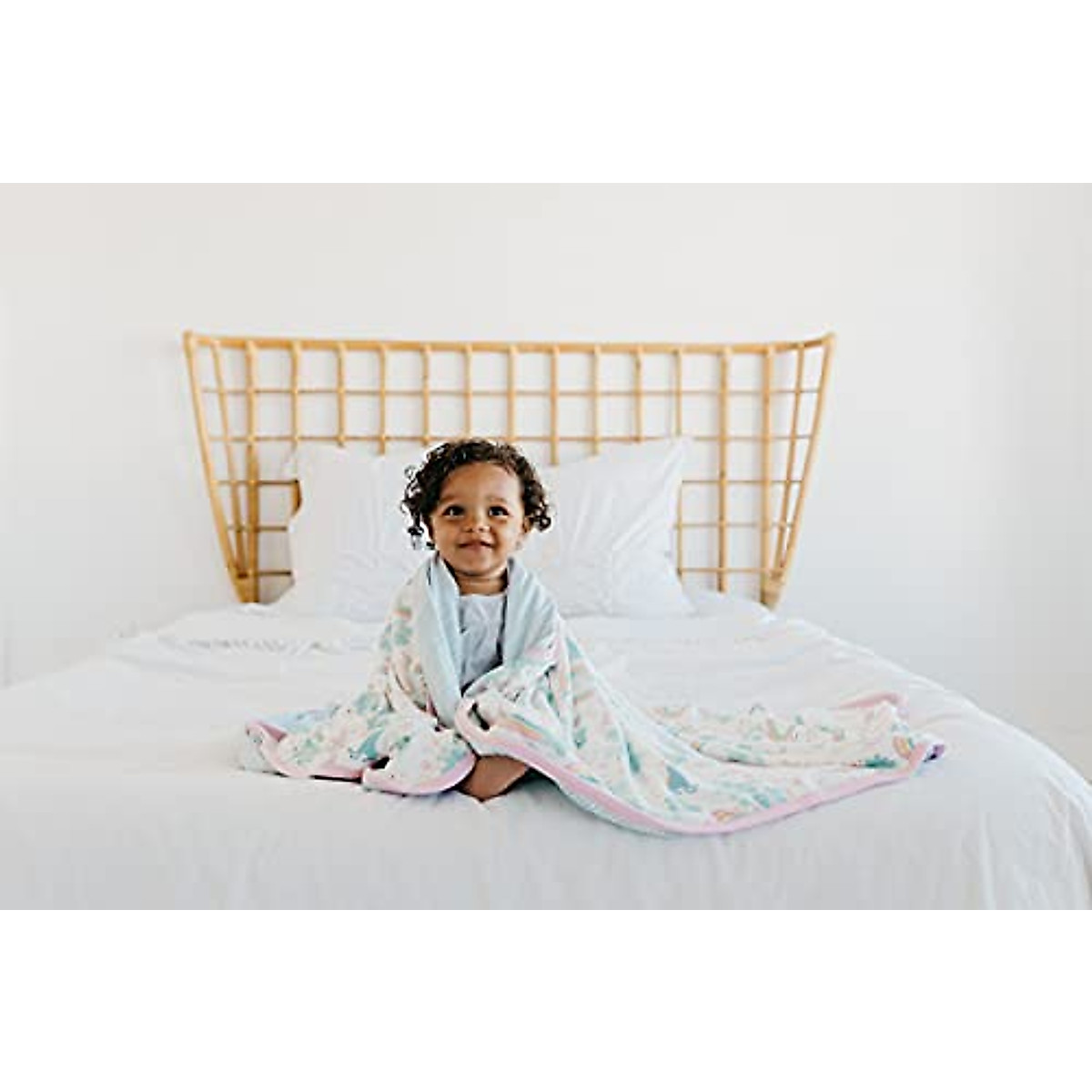 Large Premium Knit Baby 3 Layer Stretchy Quilt Blanket"Whimsy" by Copper Pearl