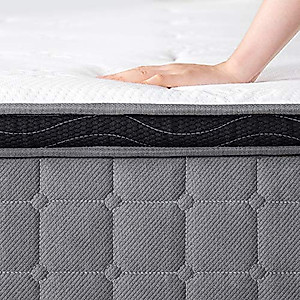 ZINUS 12 Inch Cool Touch Comfort Gel-Infused Hybrid Mattress / Pocket Innersprings for Motion Isolation / Mattress-in-a-Box, Twin