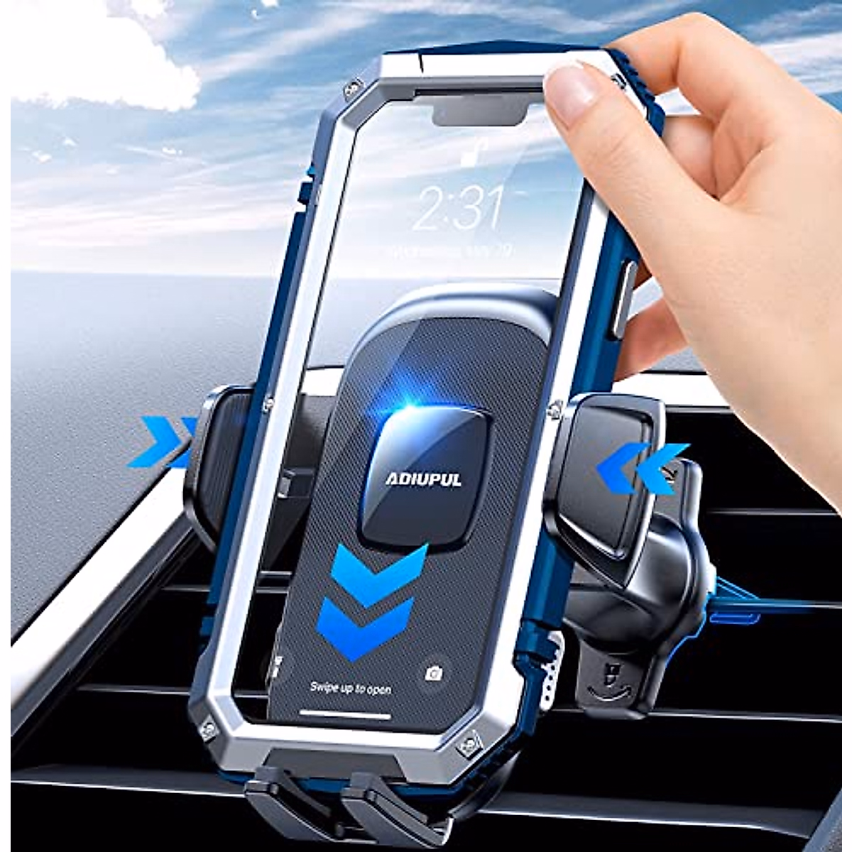 Car Phone Holder Mount, 2022 Upgraded[Gravity Auto-Lock]Car Vent Phone Mount[Thick Case Friendly]Metal Hook Never Fall Universal Cell Phone Automobile Cradles fit for iPhone Samsung All Phones