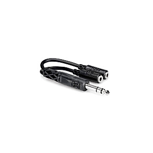 Hosa YMP-234 1/4" TRS to Dual 3.5 mm TRSF Y Cable BLACK