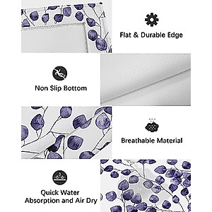 Outdoor Rug for Patio Purple Watercolor Plants Leaves 4'x6' Mat Carpet,Reversible Camping Aera Rugs,Rv,Porch,Deck,Camper,Balcony,Backyard