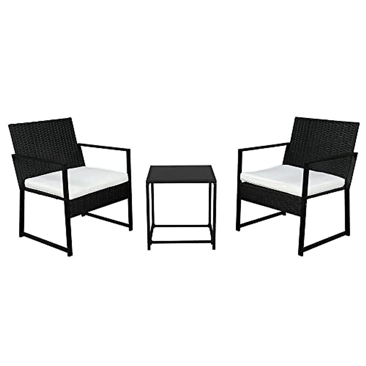 OBIOZZ Patio Furniture Set 3Pcs Patio Furniture Set Outdoor Wicker Sofas Rattan Chair Table Flat Chair Set, Ideal for Your Backyard, Balcony, Garden for Backyard Porch