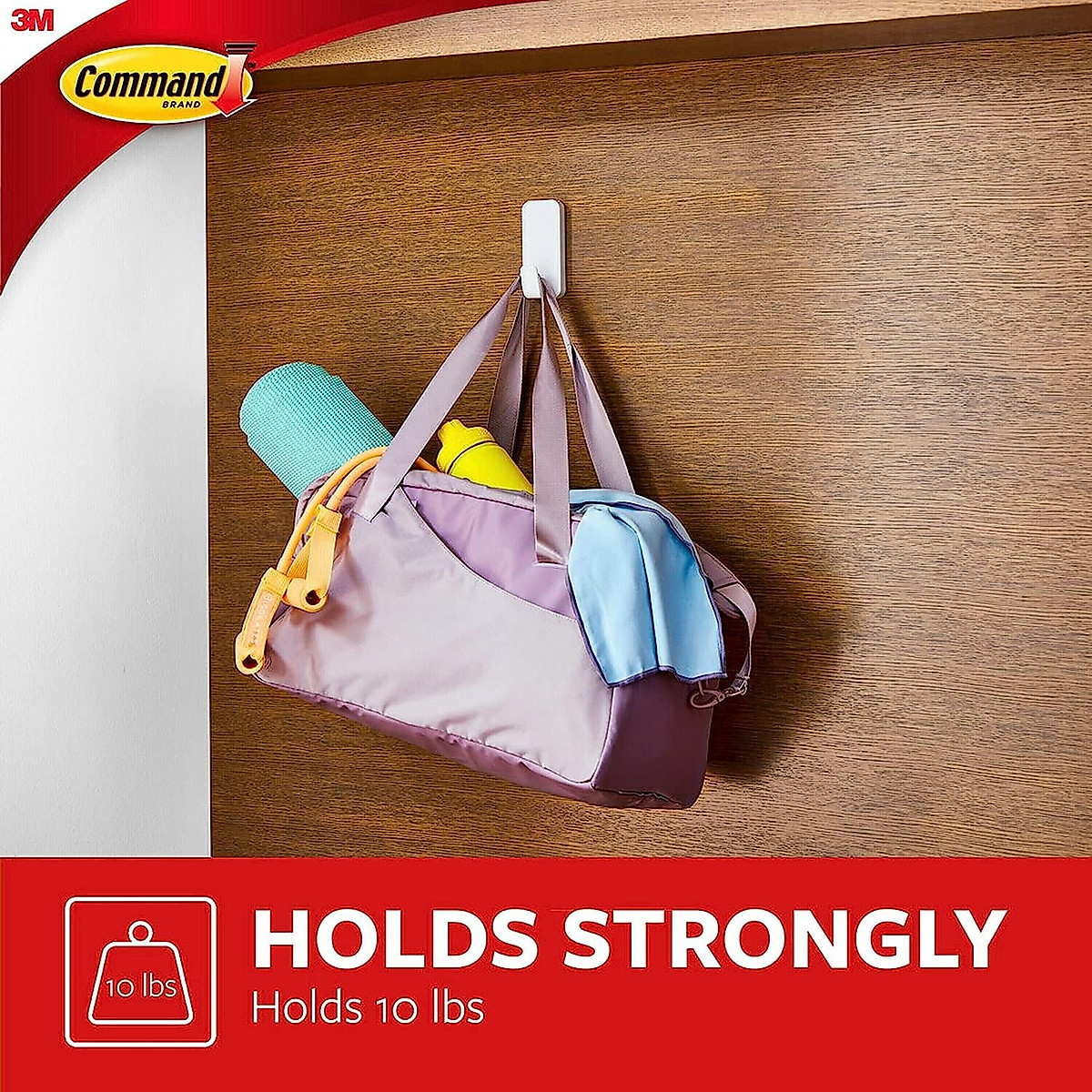 Command 10 lb XL Heavyweight Wall Hook, 2 Hooks and 6 Command Strips, Damage Free Hanging Wall Hook with Adhesive Strips, Heavy Duty Single Wall Hook for Hanging Christmas Decorations