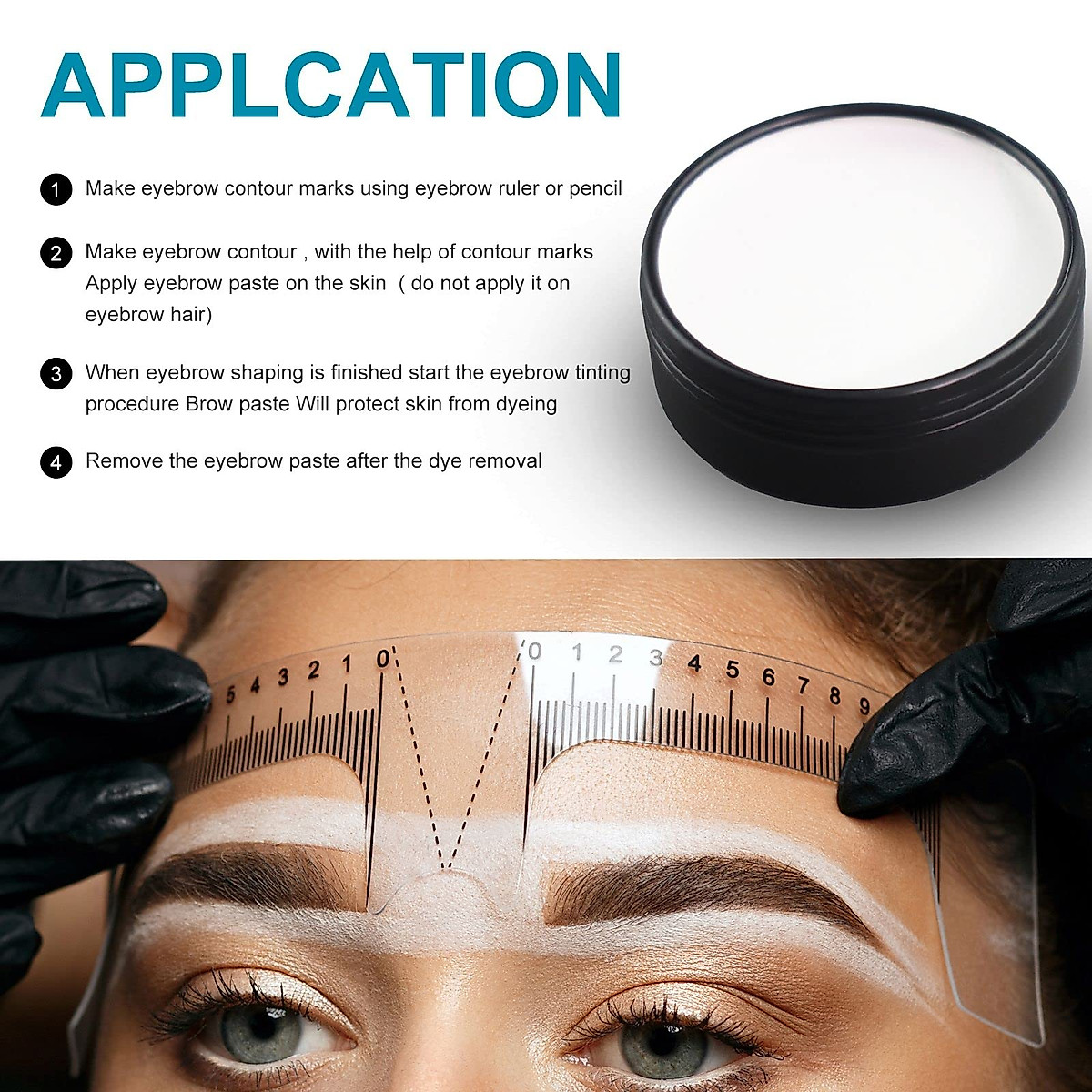 20 g / 0.7 oz White Brow Contour Paste Eyebrow Mapping Paste Eyebrow Tinting Tool for Micropigmentation (1 box Black Box)