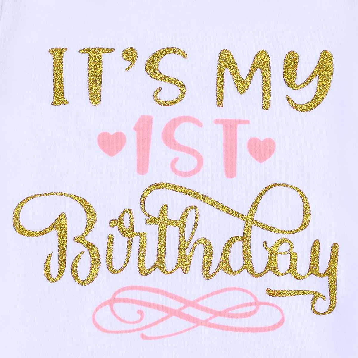 It’s my 1st Birthday Outfit Baby Girl Romper Tutu Skirt Glitter Sequin Bowknot Headband Leg Warmers Clothes 4pcs Set Cake Smash Photography Props Pink 1st Birthday 1 Year Old