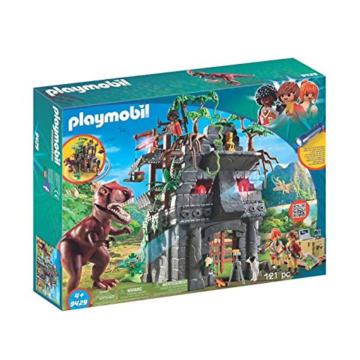 Playmobil Hidden Temple with T-Rex Building Set, Multi