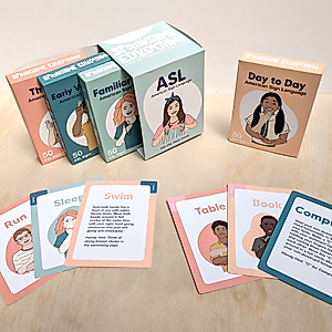 ASL Flash Cards - 200 American Sign Language Flash Cards for Beginners, Kids, Teens and Adults