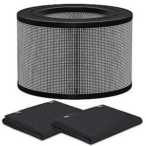 Ontheone 50250-S HEPA Filters Replacement & Carbon Pre-Filter Set Compatible with Honey-well 24000 24500 50250-S 52500 Air Cleaner Purifier, Part Number 24000, (1 HEPA + 2 Carbon Pre-Filter)
