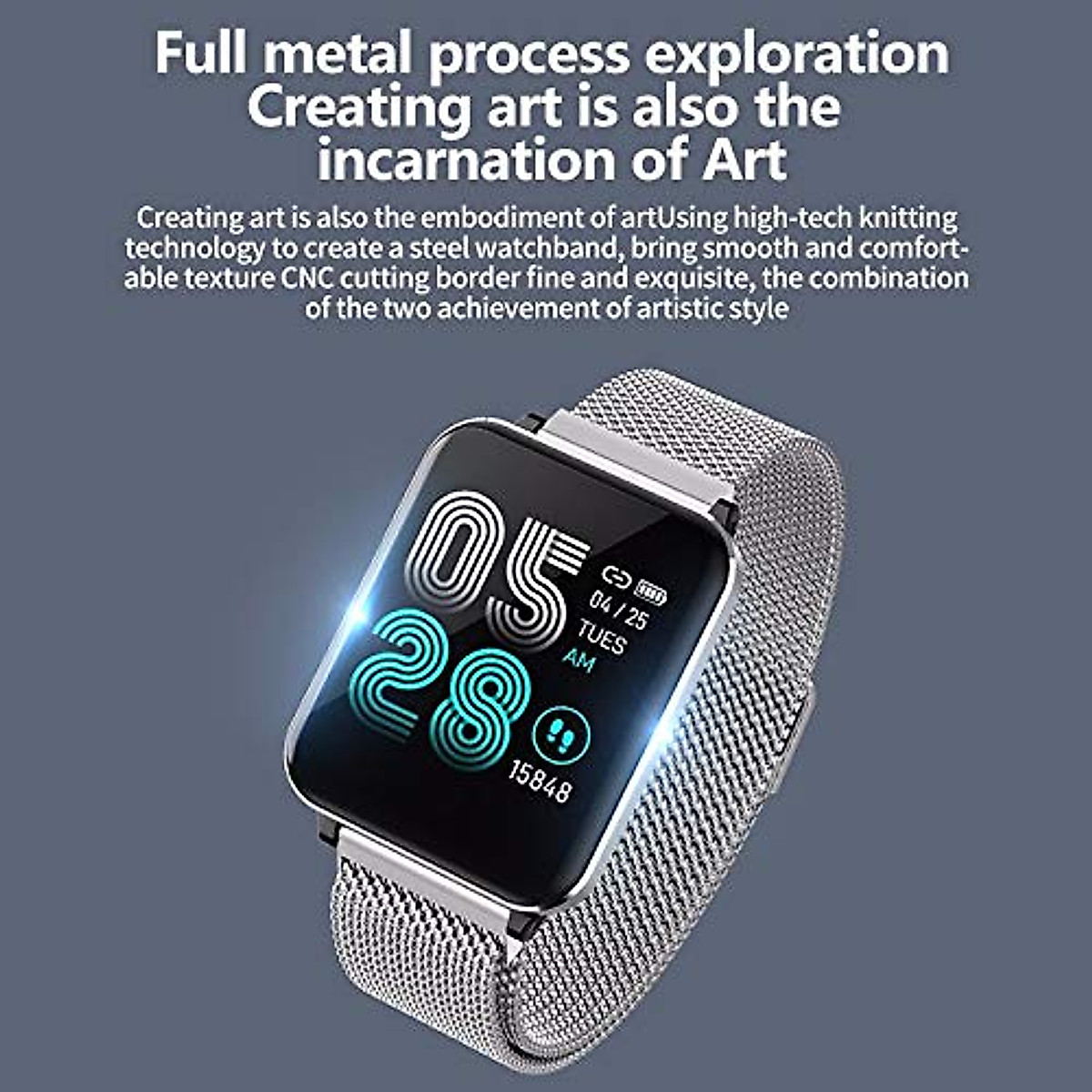 XXXDXDP Sport Modes Smart Watch for Android ios Fashion Comfortable Women Men Sleep Management Smartwatch (Color : Black)