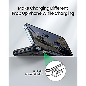 SAFUEL Portable Charger, 22.5W PD3.0 QC4.0 Fast Charge 10500mAh USB C LED Display Power Bank, Quick Charging Battery Pack with Phone Holder for iPhone 13 12 11 Samsung S20 Google AirPods iPad Tablet…
