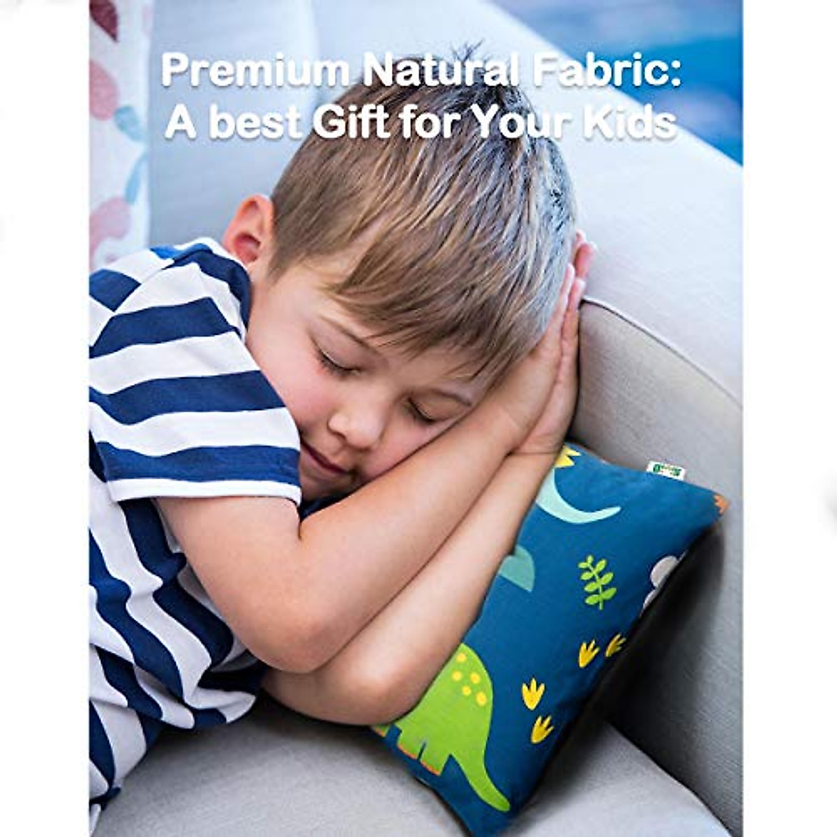 Sivio Toddler Pillowcases Ultra Soft 100% Cotton Bedding Pillow Case Cover for Child,Blue Dinosaur 14"x19" for 13"x18",12"x16" Pillow