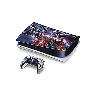 PEYANZ Skin Compatible with P.S.5 Console(Disk Edition) and Controllers Vinyl Sticker, Durable, Scratch Resistant, Bubble-Free