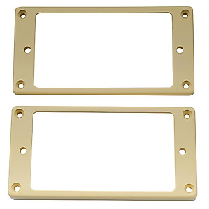 Musiclily Pro Plastic Humbucker Pickup Ring Flat Bottom Neck Bridge Pickup Frame Set for Electric Guitar, Cream