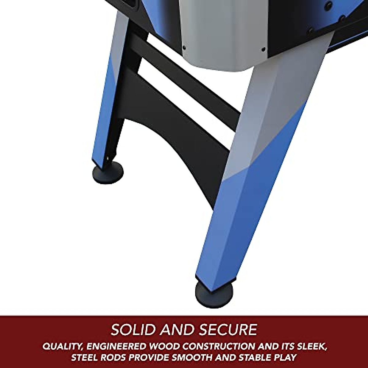 Hathaway Blueridge 48-in Competition Foosball Table, Arcade Table Soccer for Game Rooms, Includes (2) 31-mm Foosballs,Blue/Silver/Black