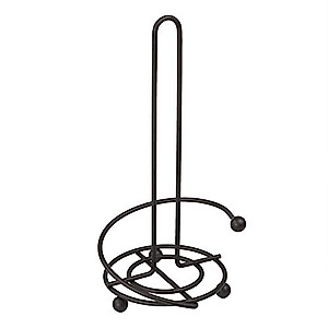 Home Basics Sphere Collection Rust-Resistant Coated Steel Paper Towel Holder Dispenser Stand, Bronze