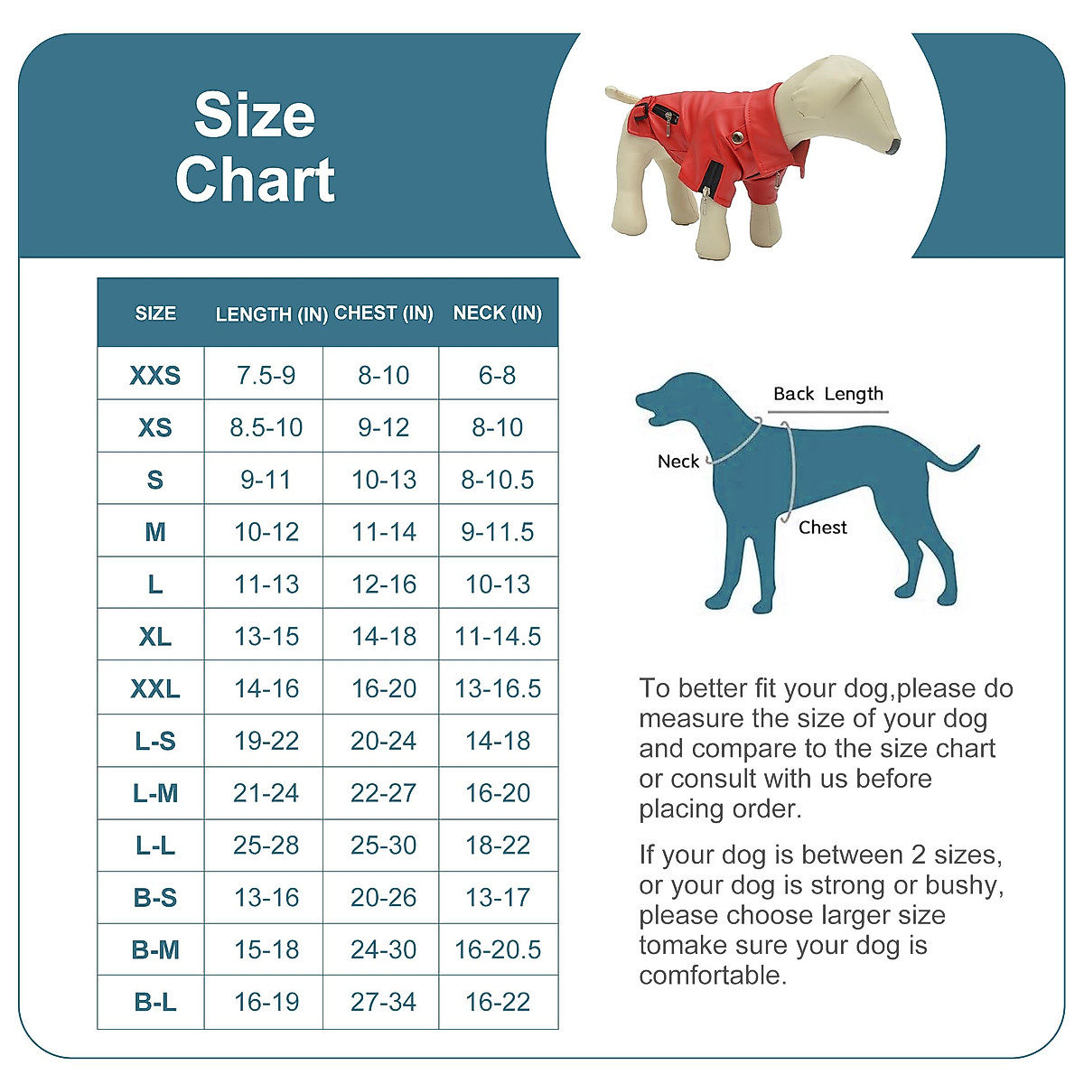 Lovelonglong Cool Dog Leather Jacket, Warm Coats Dogs Windproof Cold Weather Coats for Large Medium Small Dogs, Beagle Clothing Black L-S