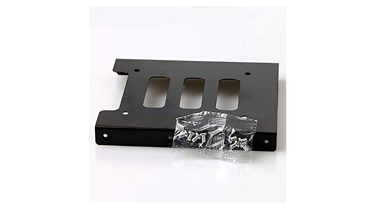 WOIWO Hard Disk Bracket 2.5 to 3.5 Inch SATA SSD Mount - Black Metal