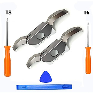 Akiimy Replacement 2 Sets Silver New LB RB Bumpers Triggers Parts with T8 T6 Screwdriver Repair Tool for Xbox One Elite Controller & with a 3.5mm Jack Replacement Bumpers