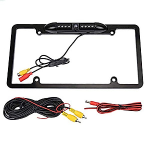 License Plate Frame Backup Camera Night Vision Car Rear View Camera with 8 Bright LEDs 170° Viewing Angle Waterproof Backup Camera Vehicle Universal Reversing Assist Security