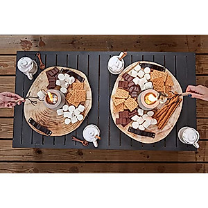 Mud Pie Round Wood Serving Platter, Brown, 20" Dia