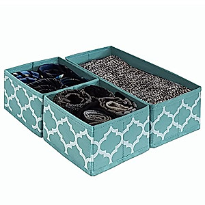 Cube Storage Bins 11x11 inches and Clothes Drawer Organizer(Blue)