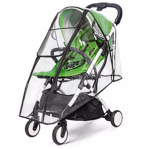 Universal Stroller Rain Cover, Double Door Design & Large Storage Baby Stroller Weather Shield, Waterproof Stroller Cover, Food Grade EVA, Eye Protect (L)