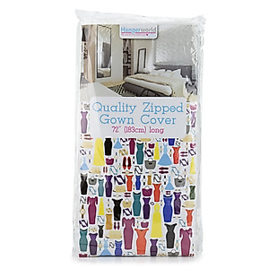 HANGERWORLD 72inch White Wedding Dress Garment Bag with 14inch Gusset, Showerproof, Breathable, Acid-Free, Dust Protector, Extra Wide Dress Cover