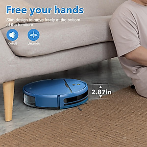 Robot Vacuum and Mop Combo, 2 in 1 Mopping Robot Vacuum Cleaner Compatible with WiFi/App, Robotic Vacuum Up to 2300Pa Suction, Self-Charging, Slim, Ideal for Hard Floor, Pet Hair, Low Pile Carpet