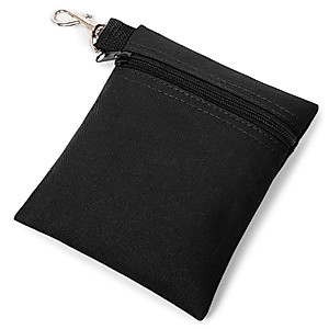 BuyAgain Golf Tee Pouch, 5.62 X 6.87 Inch Professional Zipper Golf Tee/Ball Pouch Bag with Metal Lobster Claw Clip