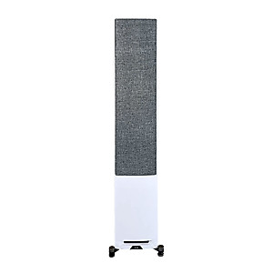ELAC Uni-Fi Reference 3-Way 5-1/4" Floor Standing Speaker, Oak or Walnut Tower Speaker for Home Theater and Stereo System, White Baffle with Oak Sides